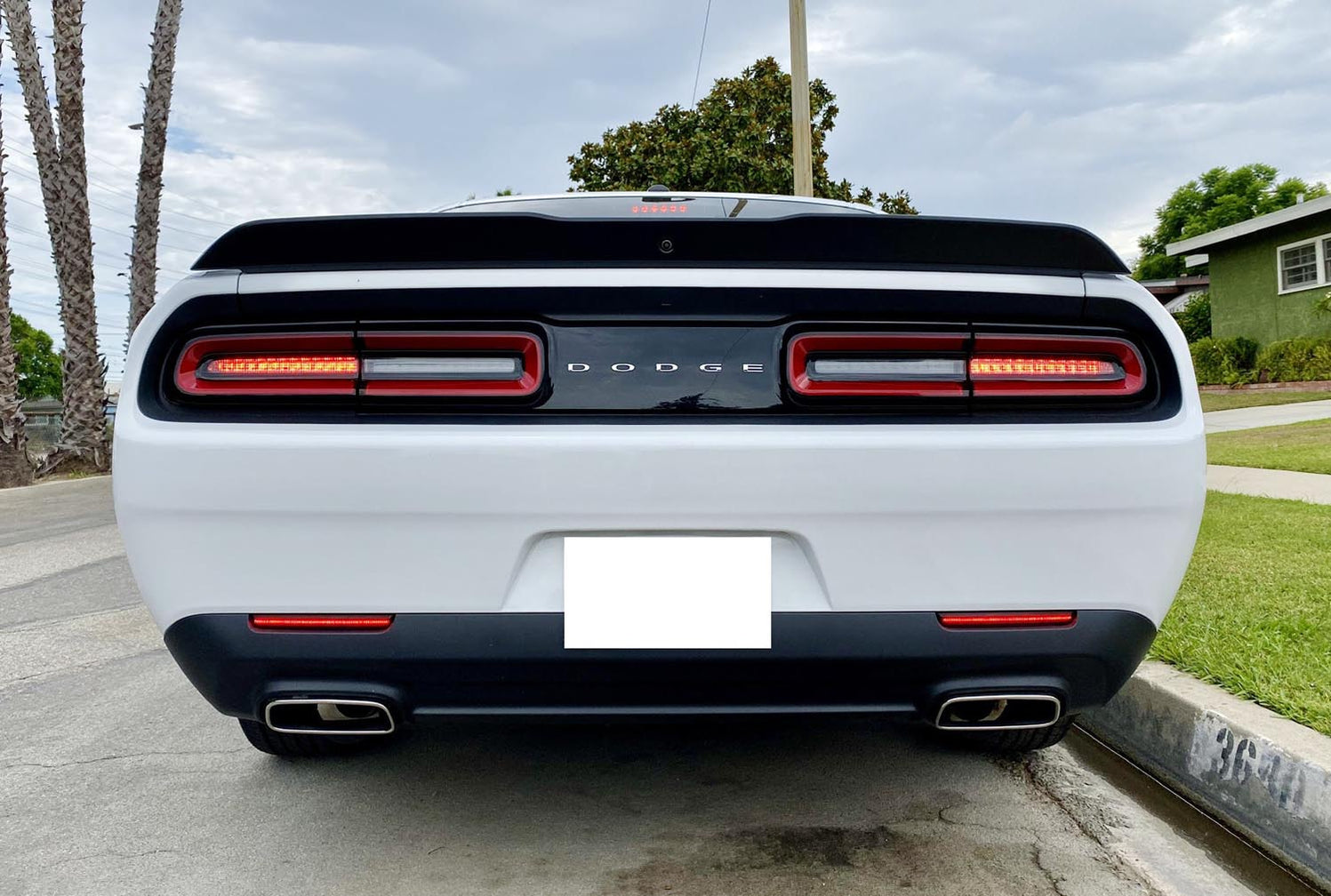 Red Lens Full LED Rear Bumper Reflector Light Kit For 2015-up Dodge ...