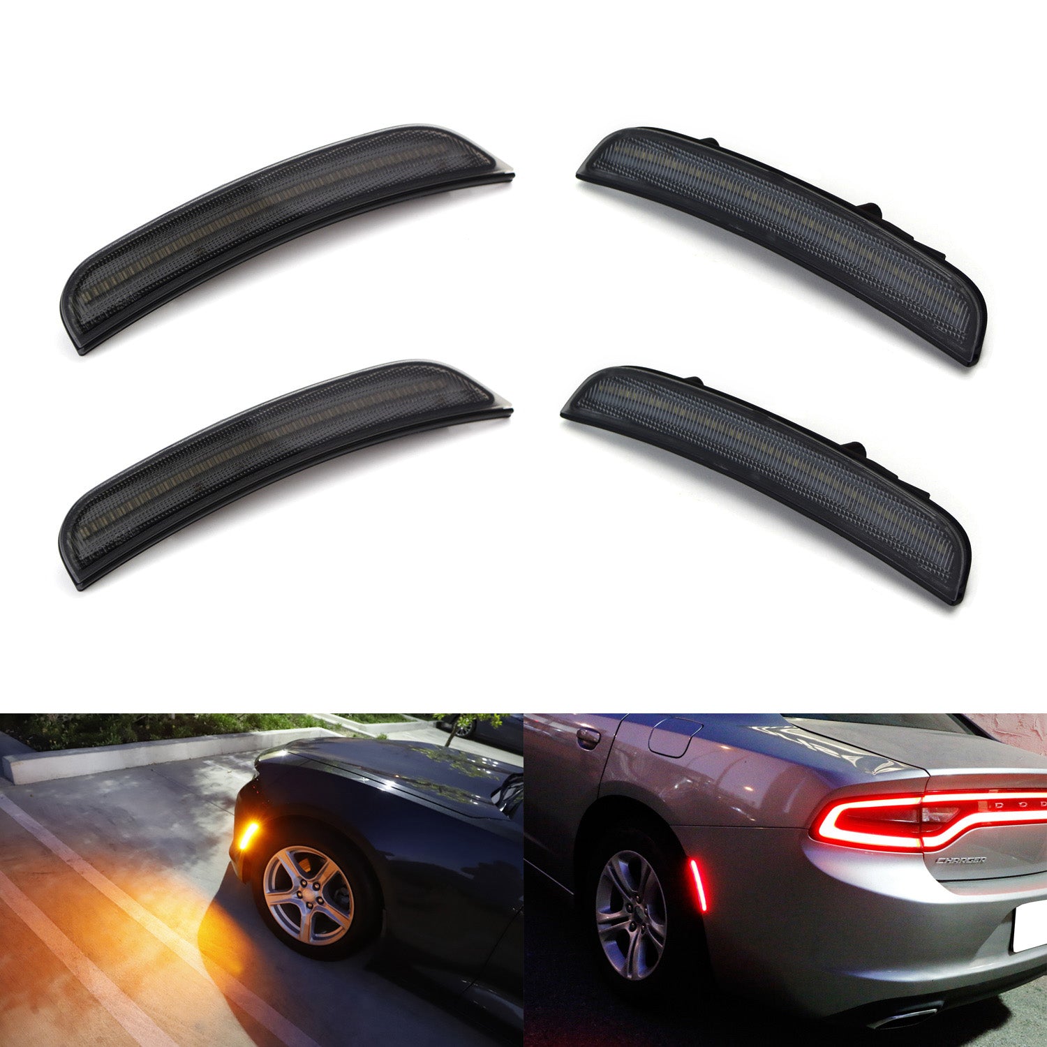 4PCS Smoke Front Rear LED Side Marker Lights For 1998-2002 Pontiac ...