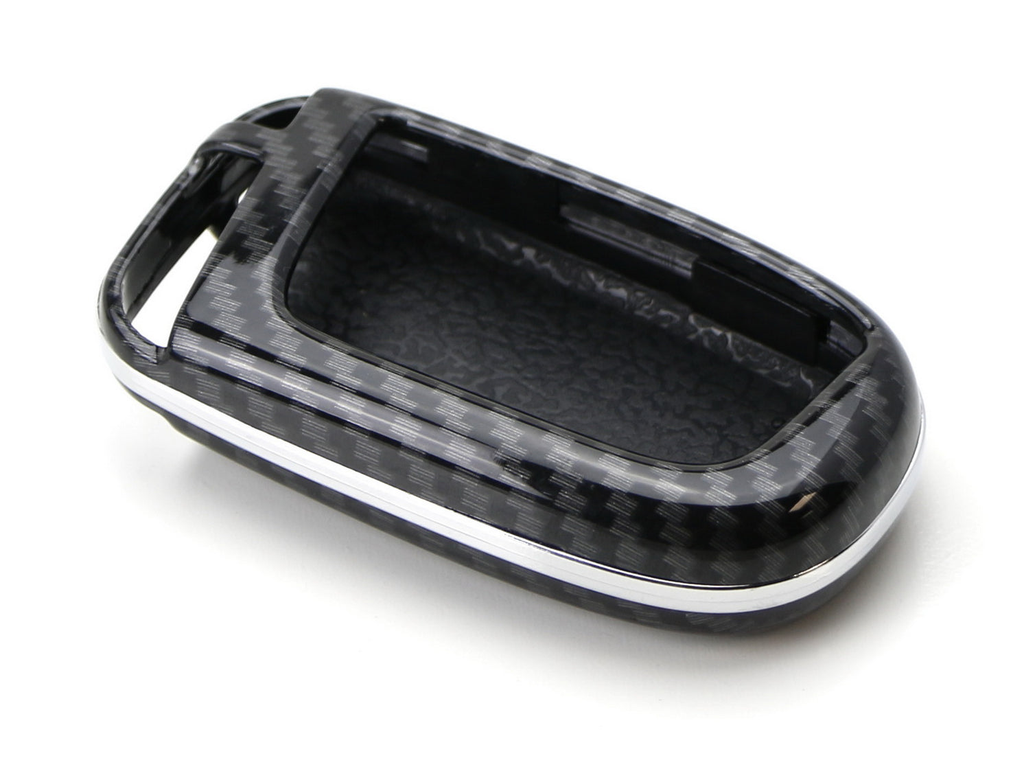 Black"Carbon Fiber" Key Fob For Dodge Charger Challenger Dart, Jeep Ch ...