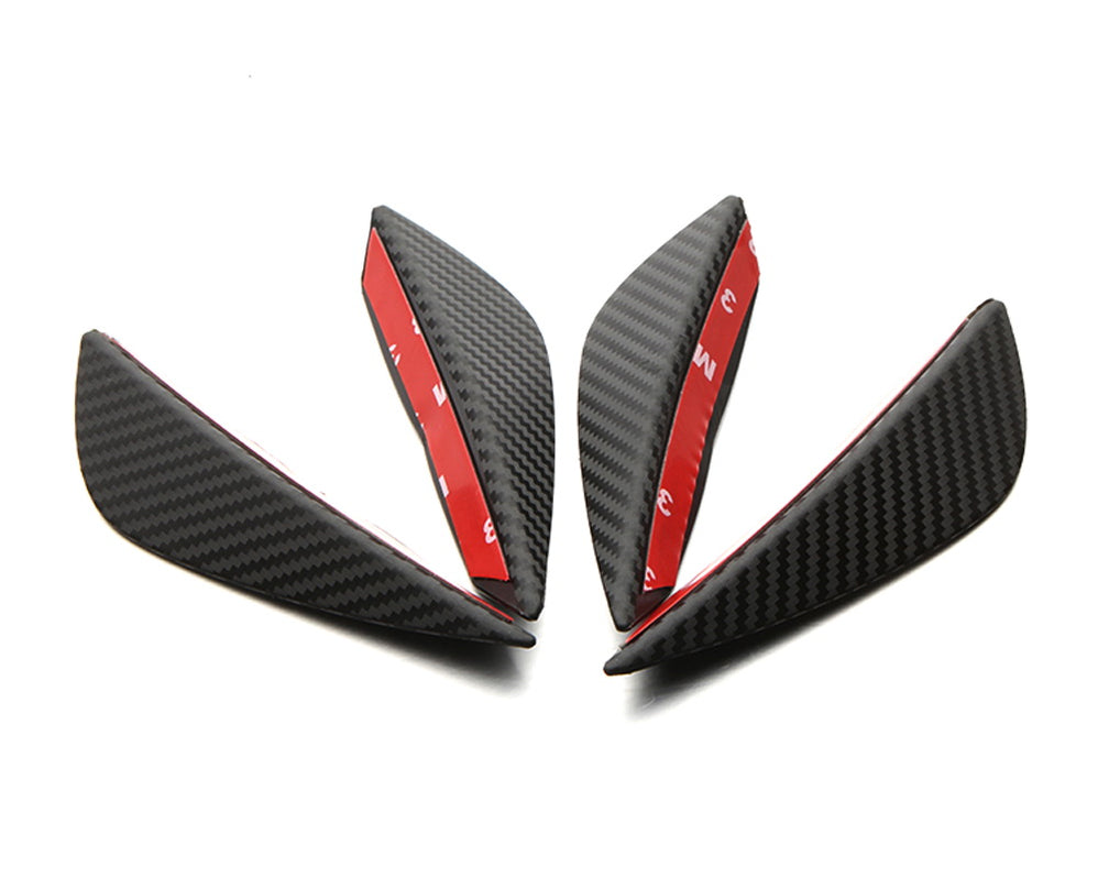 4pcs Car Black Dry "Carbon Fiber" Patten Front Bumper Canard, Body Dif ...