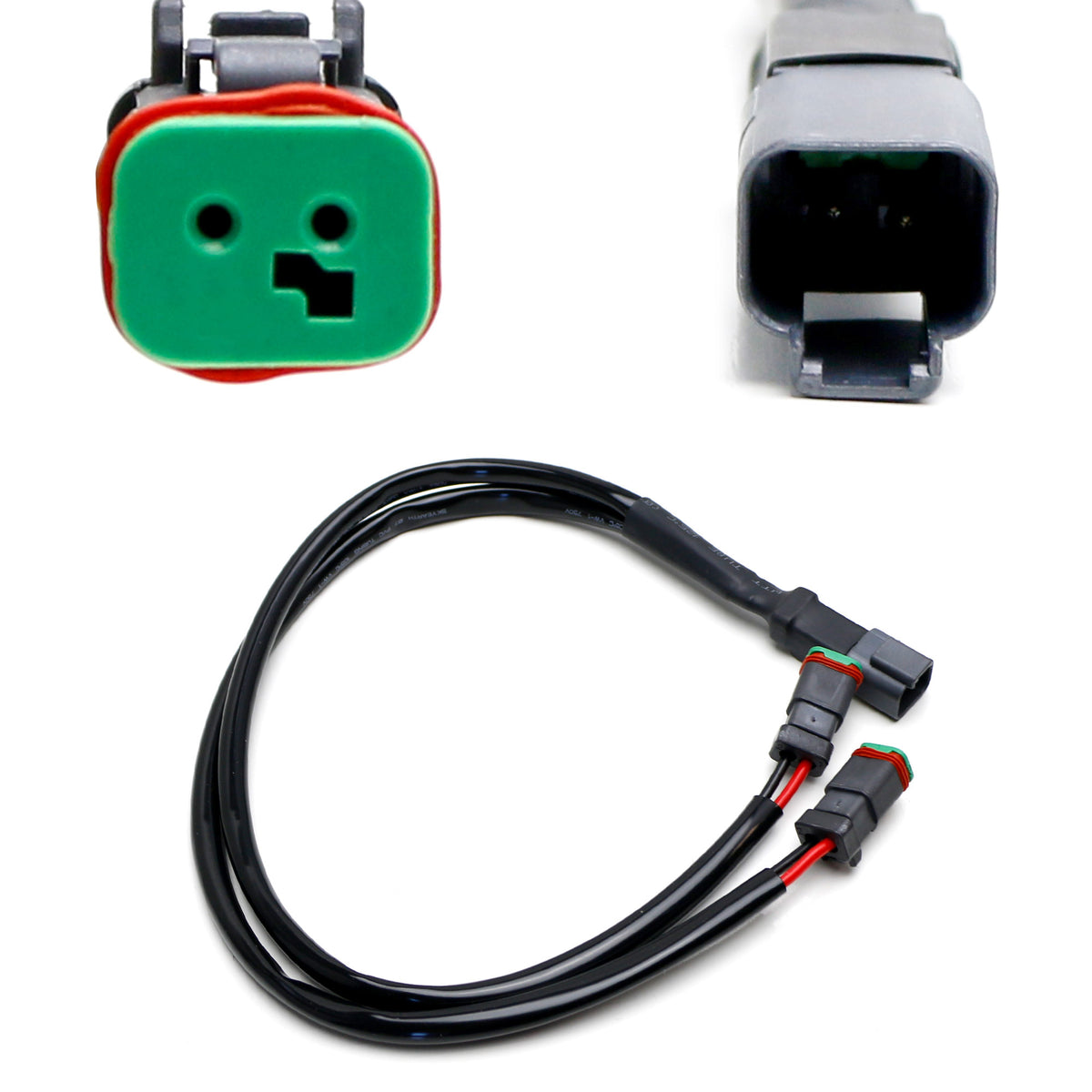 20" Dual Output 2-Way Deutsch DT DTP Splitter Cable For Dual LED Pod L ...