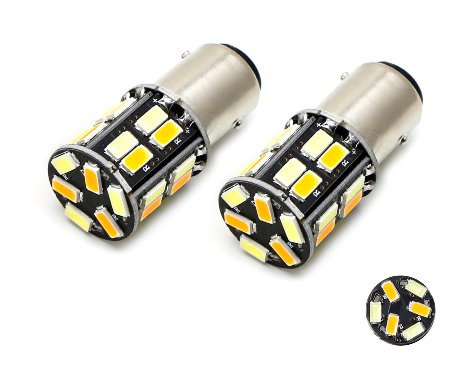 White/Amber Dual Color Switchback 1157 2357 S25 LED Bulbs For Front Tu ...