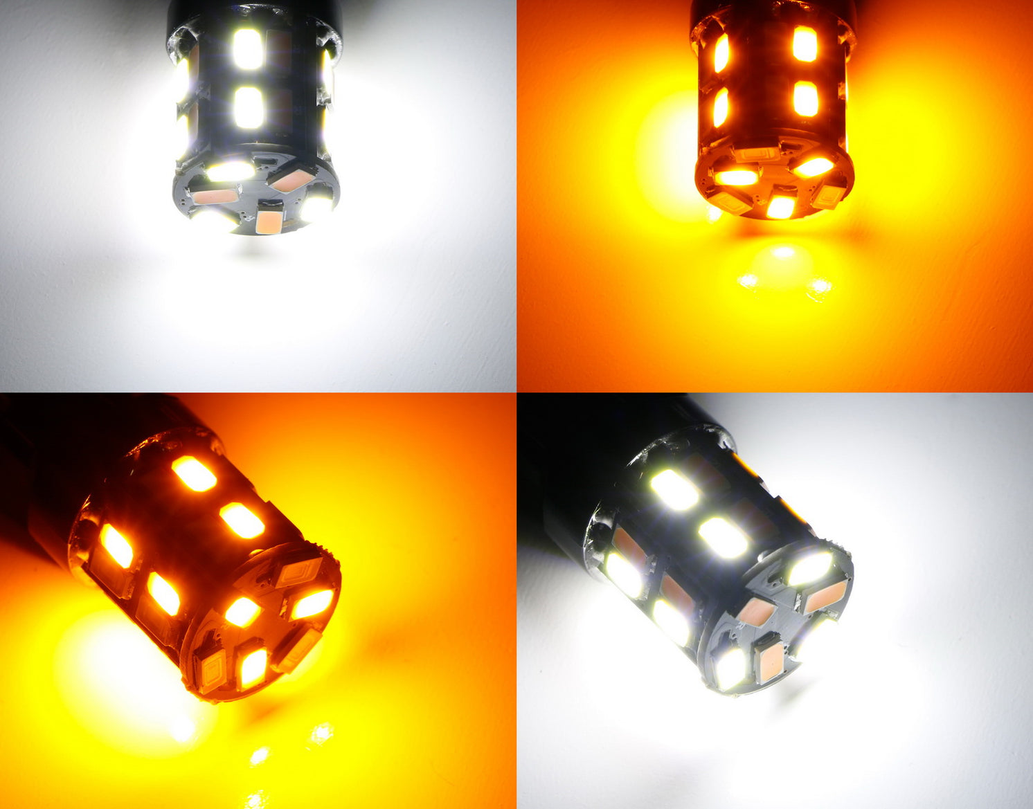 White/Amber Dual Color Switchback 1157 2357 S25 LED Bulbs For Front Tu ...