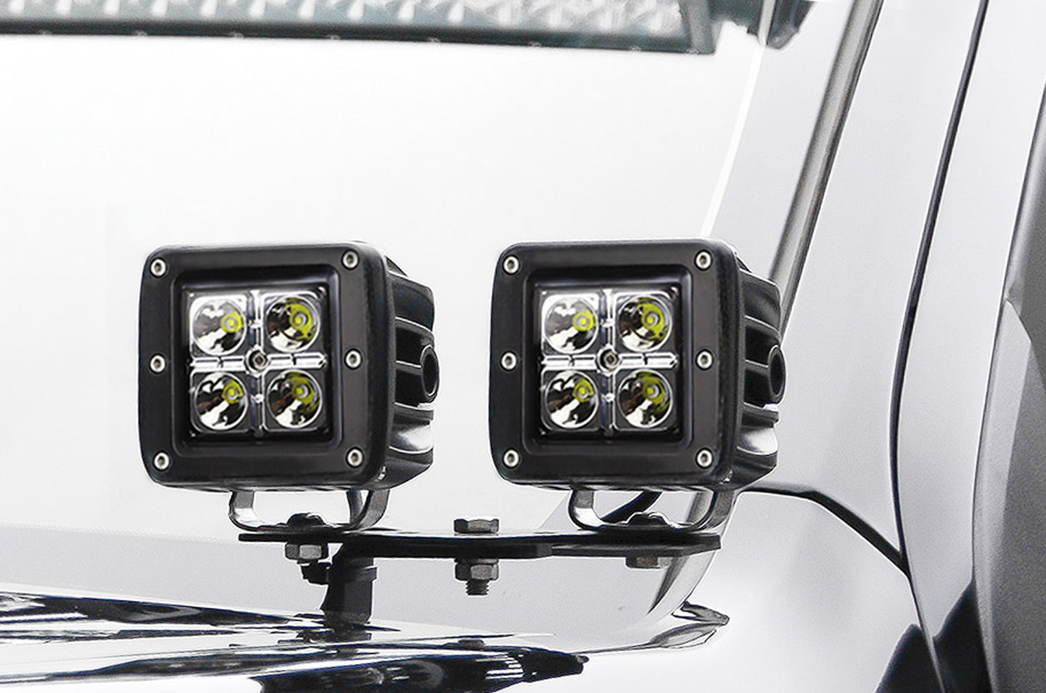 Double Ditch Light Extension Mounting Brackets w/Dual DTP Connector Sp ...