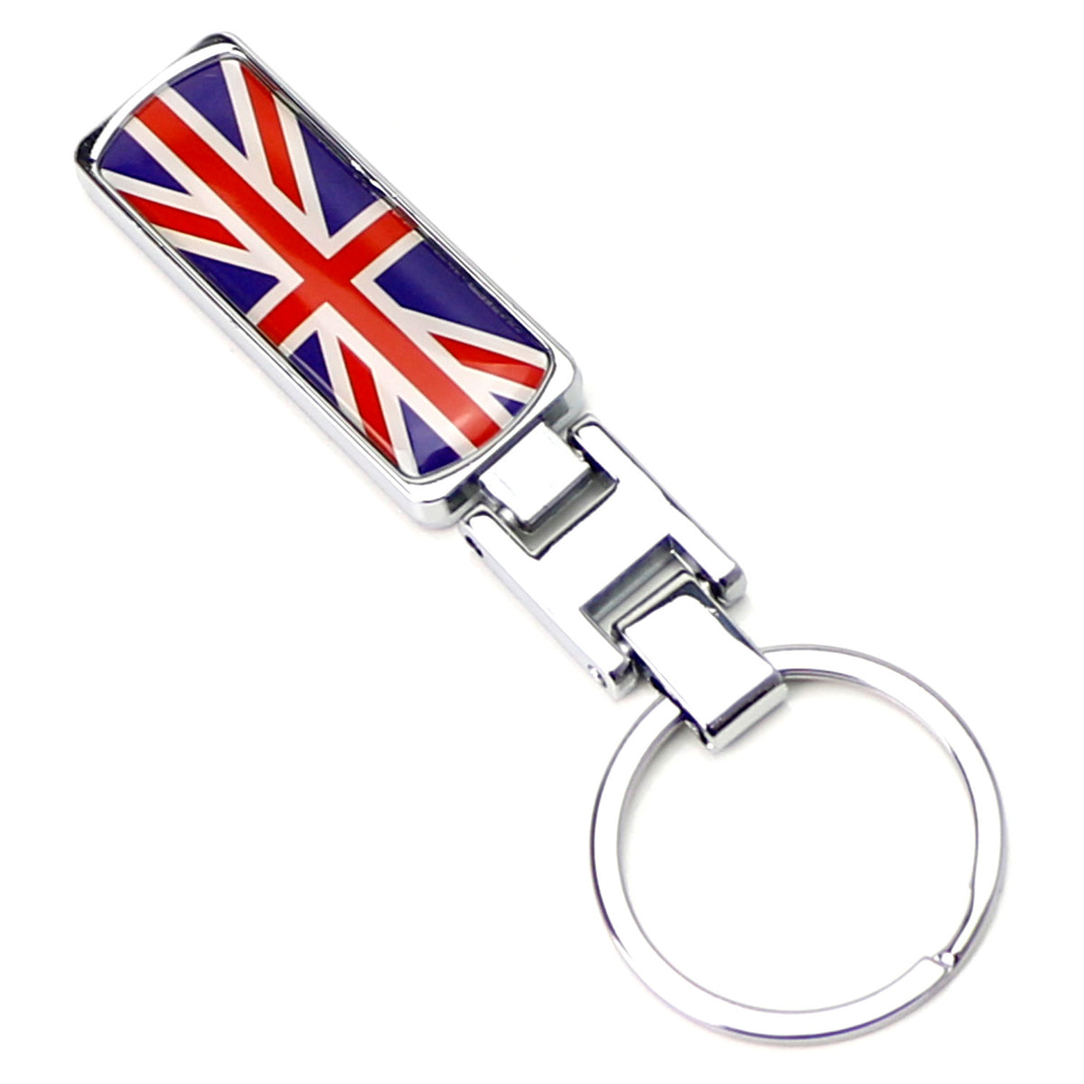 Britain Flag UK Union Jack Color Stripe Chrome Badge Keychain Ring ...