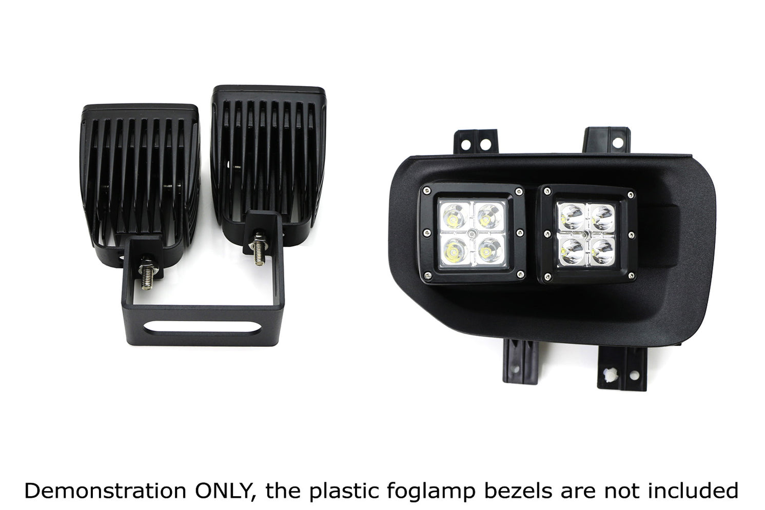80W Dual LED Pod Lights w/ Foglight Opening Mount, Wires For Ford F150 ...