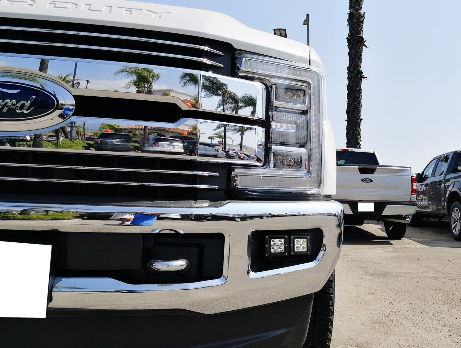 80W Dual LED Pod Lights w/ Foglight Opening Mount, Wires For Ford F150 ...