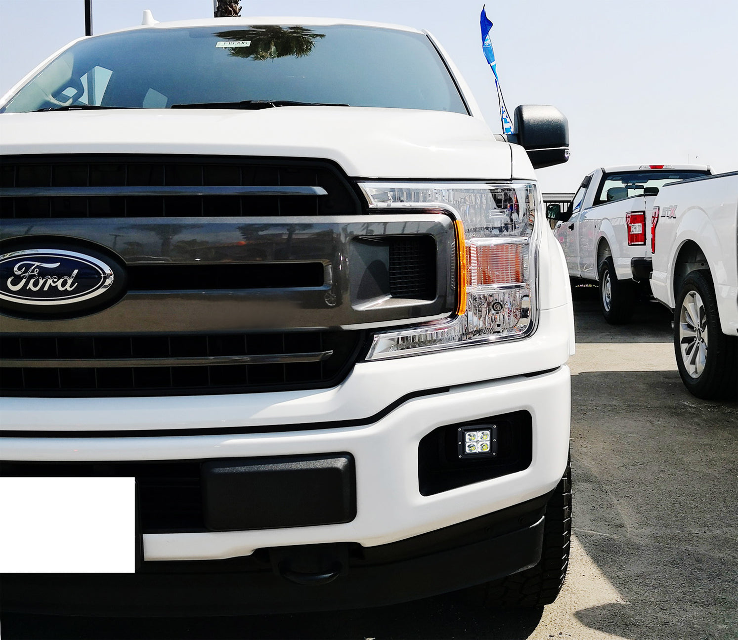 3-Inch 2x2 LED Pod Lights w/ Foglight Opening Mount/Wire For Ford F150 ...