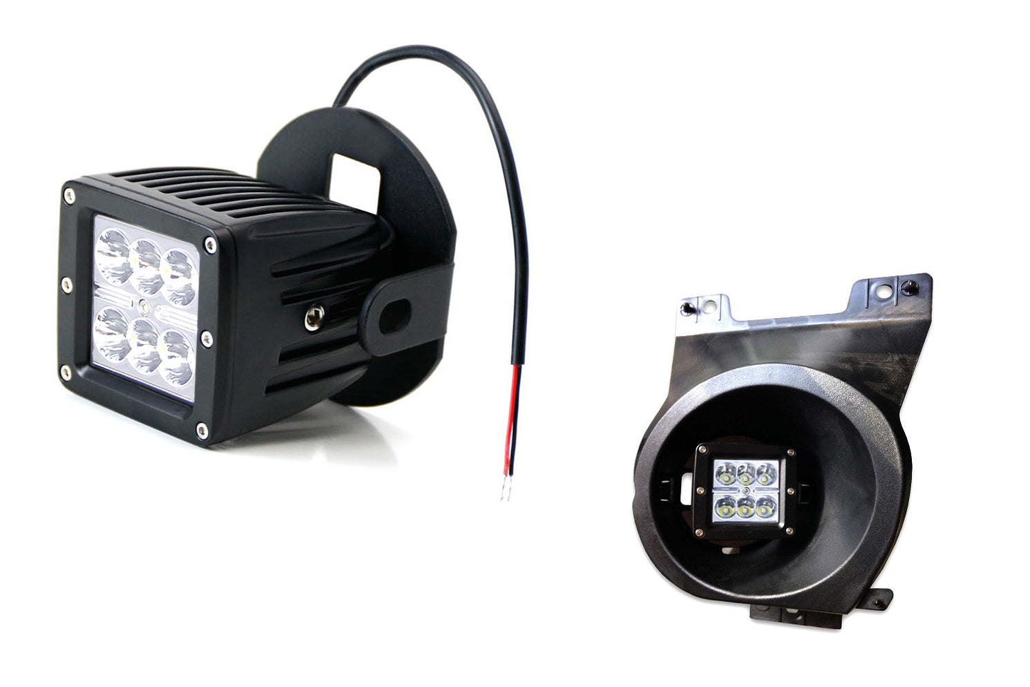 White 24W LED Pod Light Kit w/ Fog Lamp Bracket/Wirings For 2006-2014 ...