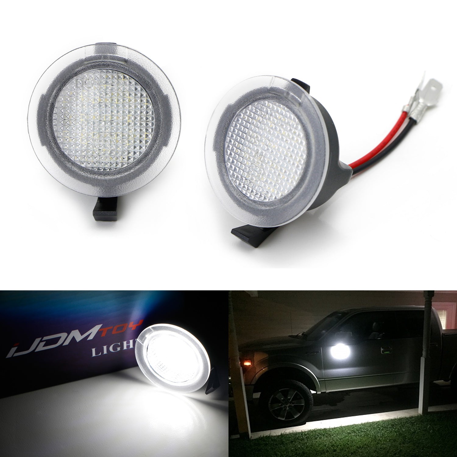 White Full LED Side Mirror Puddle Lights For Ford F150 Edge Flex Tauru ...