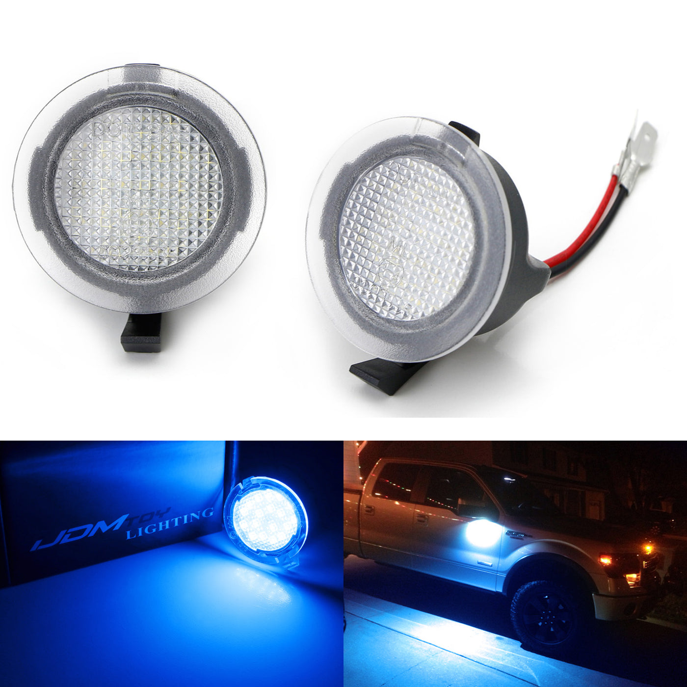 Blue Full LED Side Mirror Puddle Lights For Ford F150 Raptor Edge Flex ...
