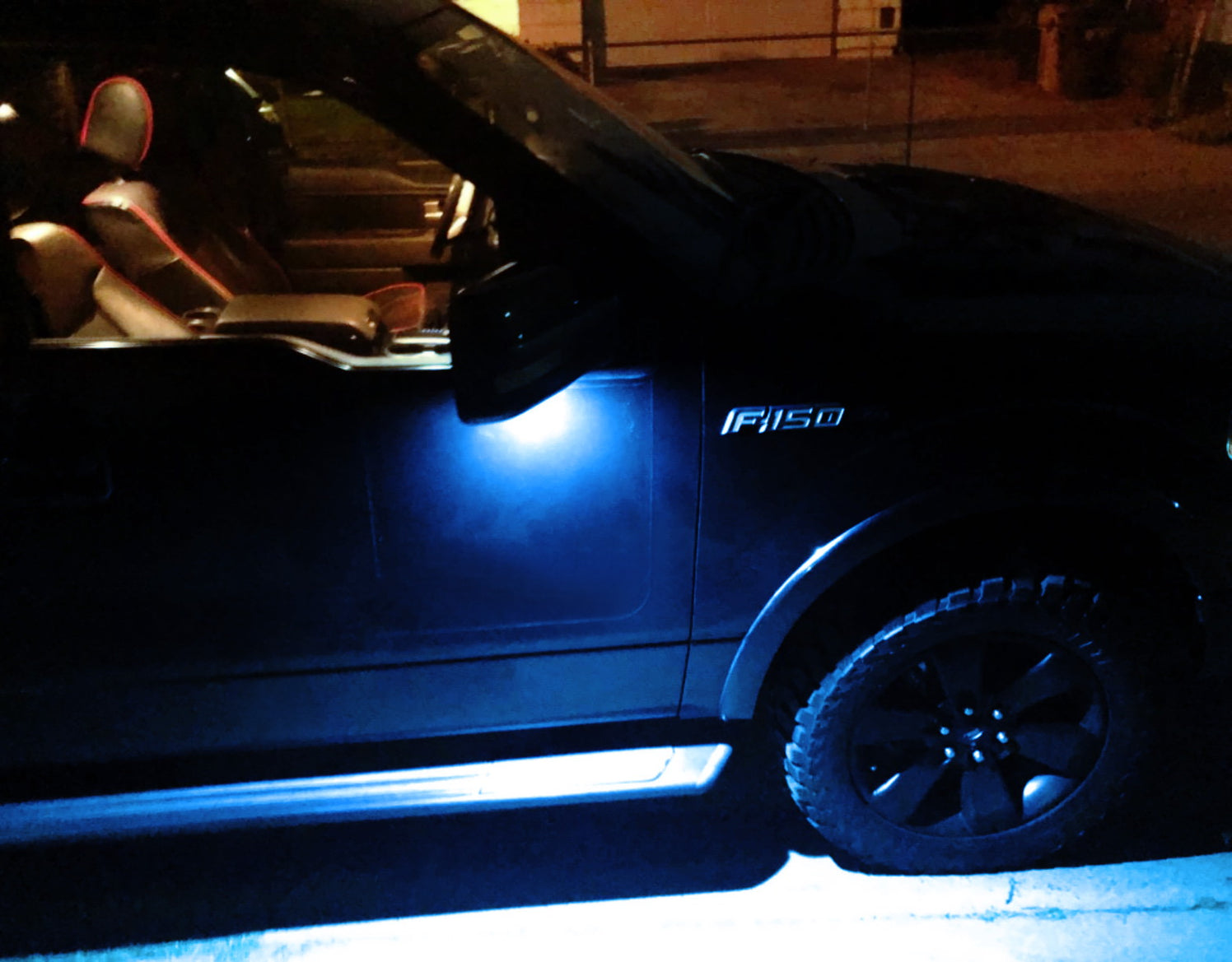 Blue Full LED Side Mirror Puddle Lights For Ford F150 Raptor Edge Flex ...