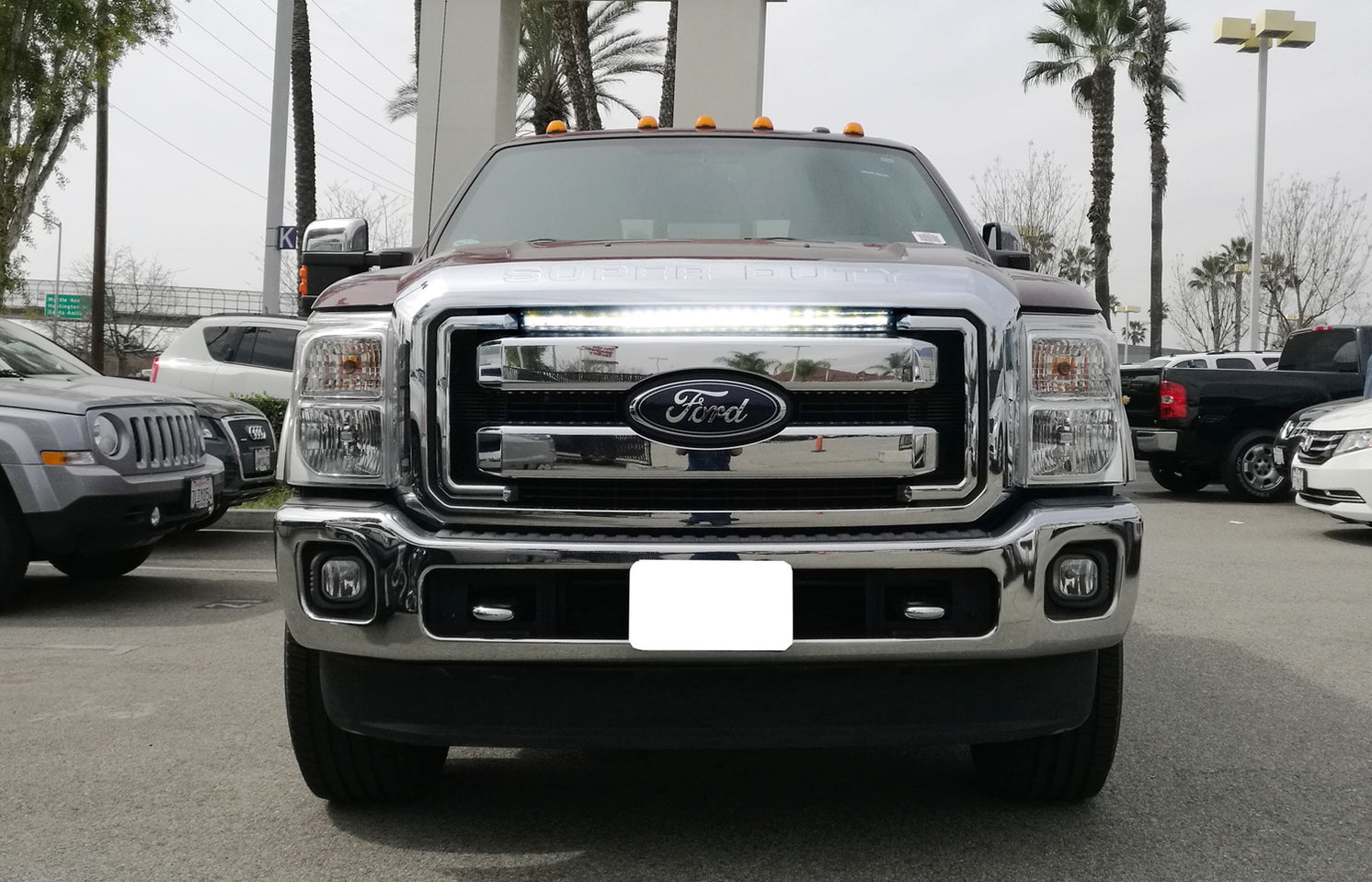 150W 30" LED Light Bar w/Behind Grille Mount Bracket, Wiring For 11-16 ...