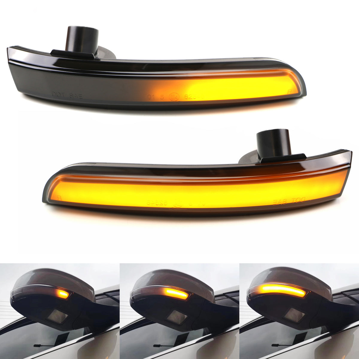 Sequential Blink LED Side Mirror Turn Signal Light For Ford Focus Esca ...