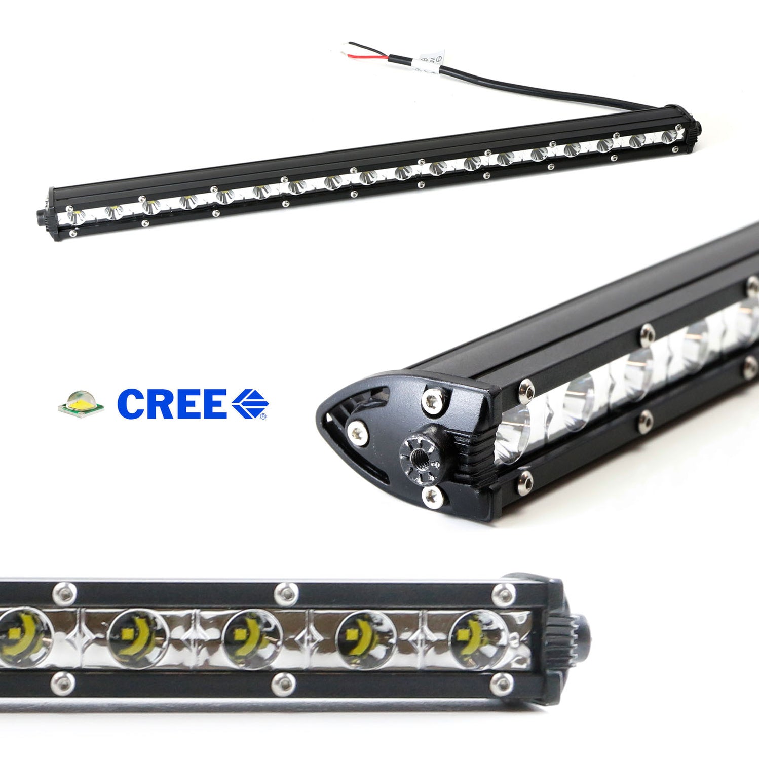 20" Ultra Slim LED Light Bar w/Behind Grill Mount, Wiring For 15-23 Fo ...