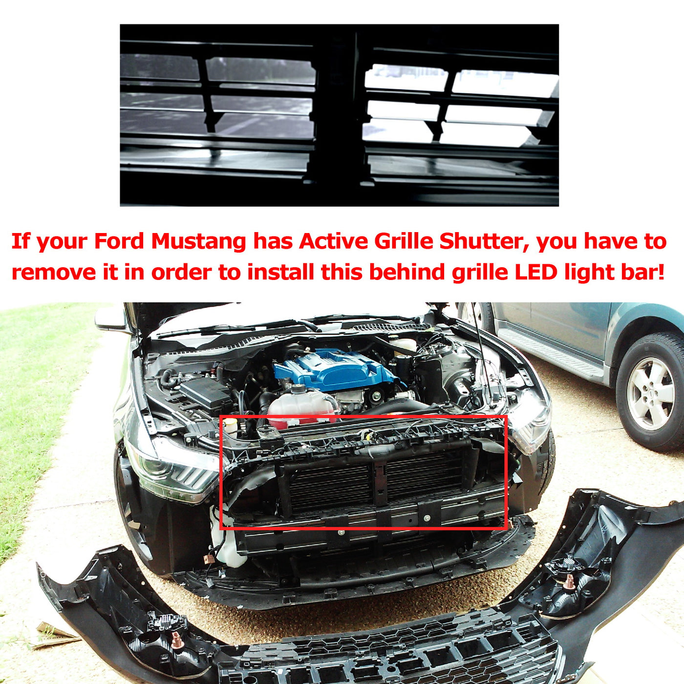 20" Ultra Slim LED Light Bar w/Behind Grill Mount, Wiring For 15-23 Fo ...