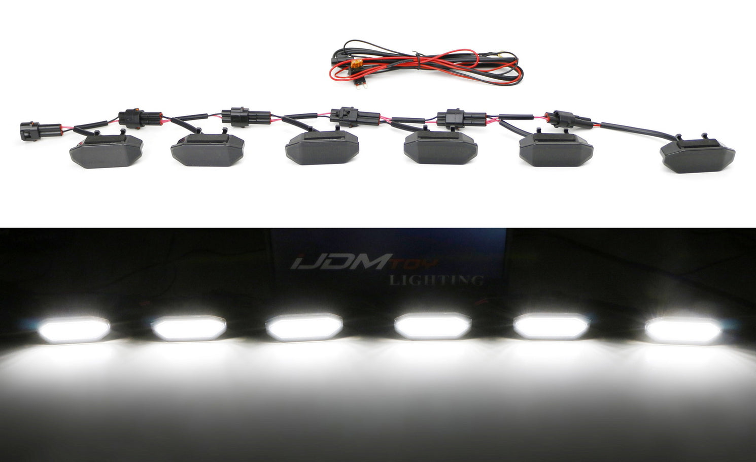 6pc White LED Front Grille Insert DRL Driving Light Kit For 2015-17 Fo ...