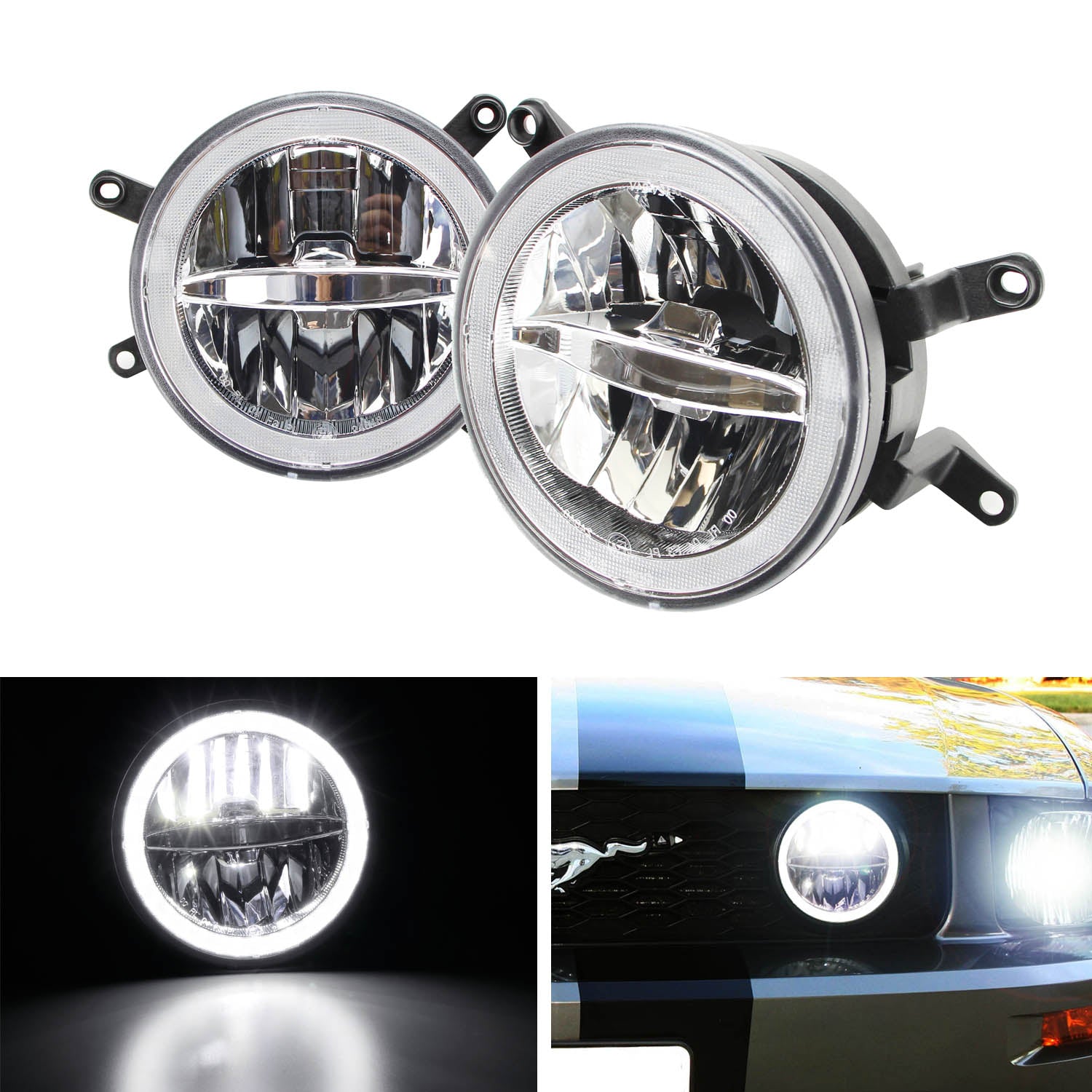 30W CREE LED Driving Fog Light Kit w/LED Halo Ring For 2005-2009 Ford ...