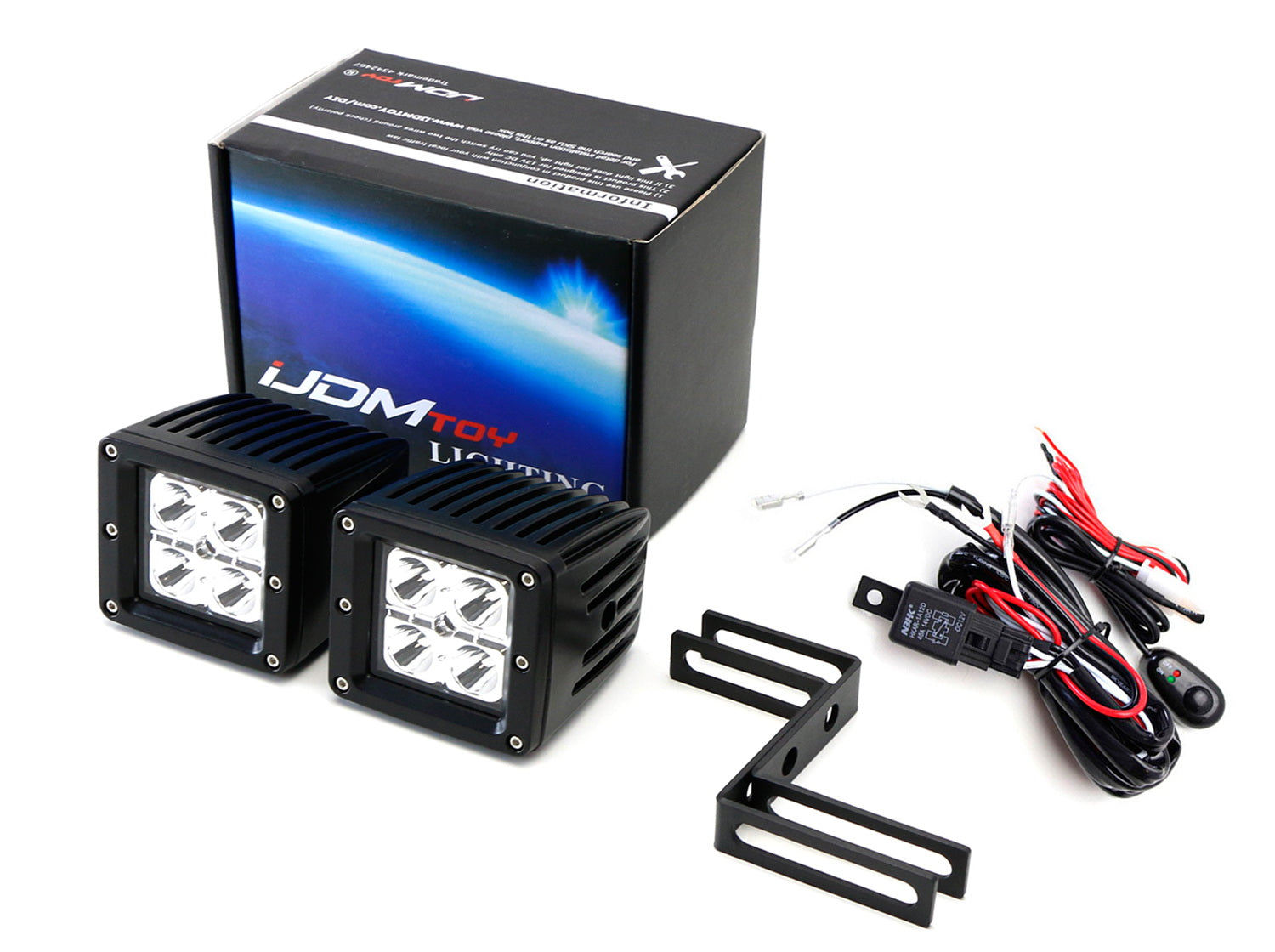 40W CREE LED Pod Lights w/ A-Pillar Mount Brackets, Wiring For Ford F ...