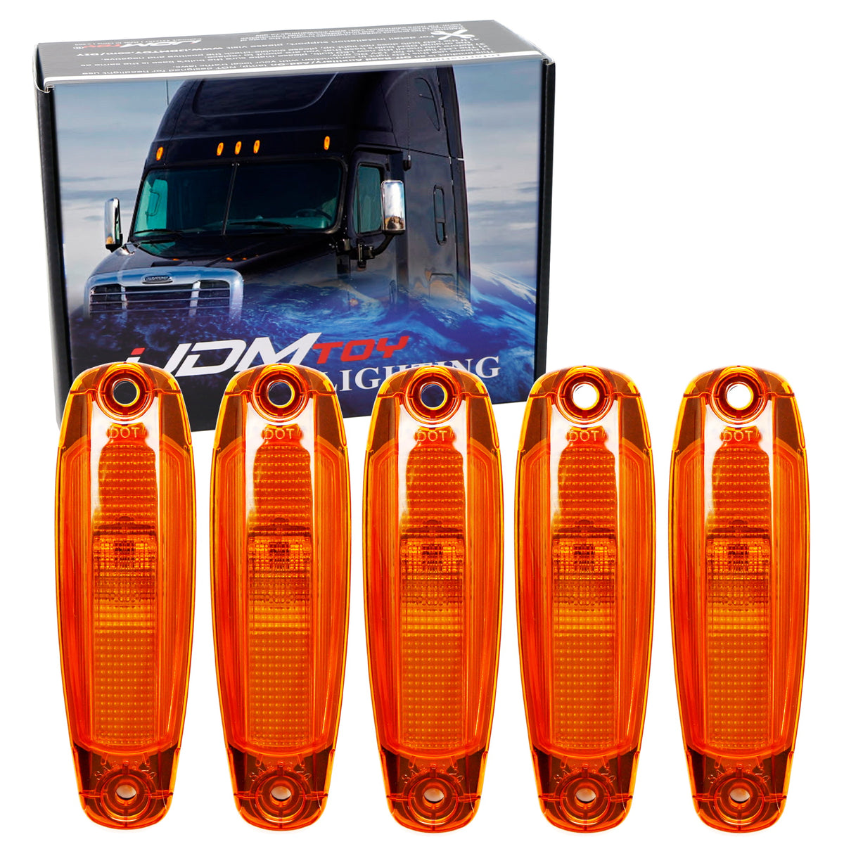 Amber LED OE-Spec Front Raised Roof Marker Lights For 17+ Freightliner ...