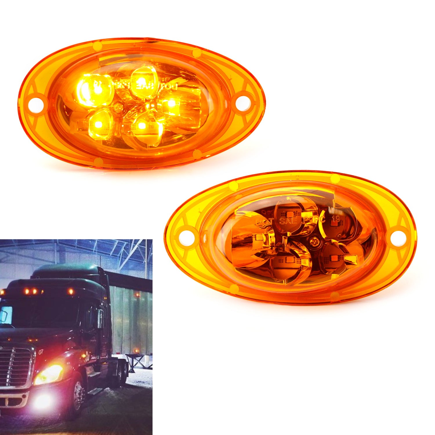 LED Cab Side Marker Turn Signal Light For 08-17 Freightliner Cascadia ...