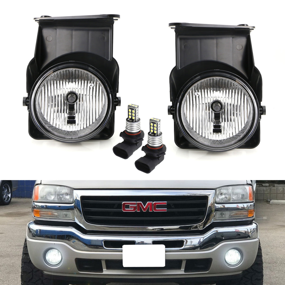 OEM-Spec Clear Lens Fog Light Kit w/ White 15-SMD LED Bulbs For 03-06 ...