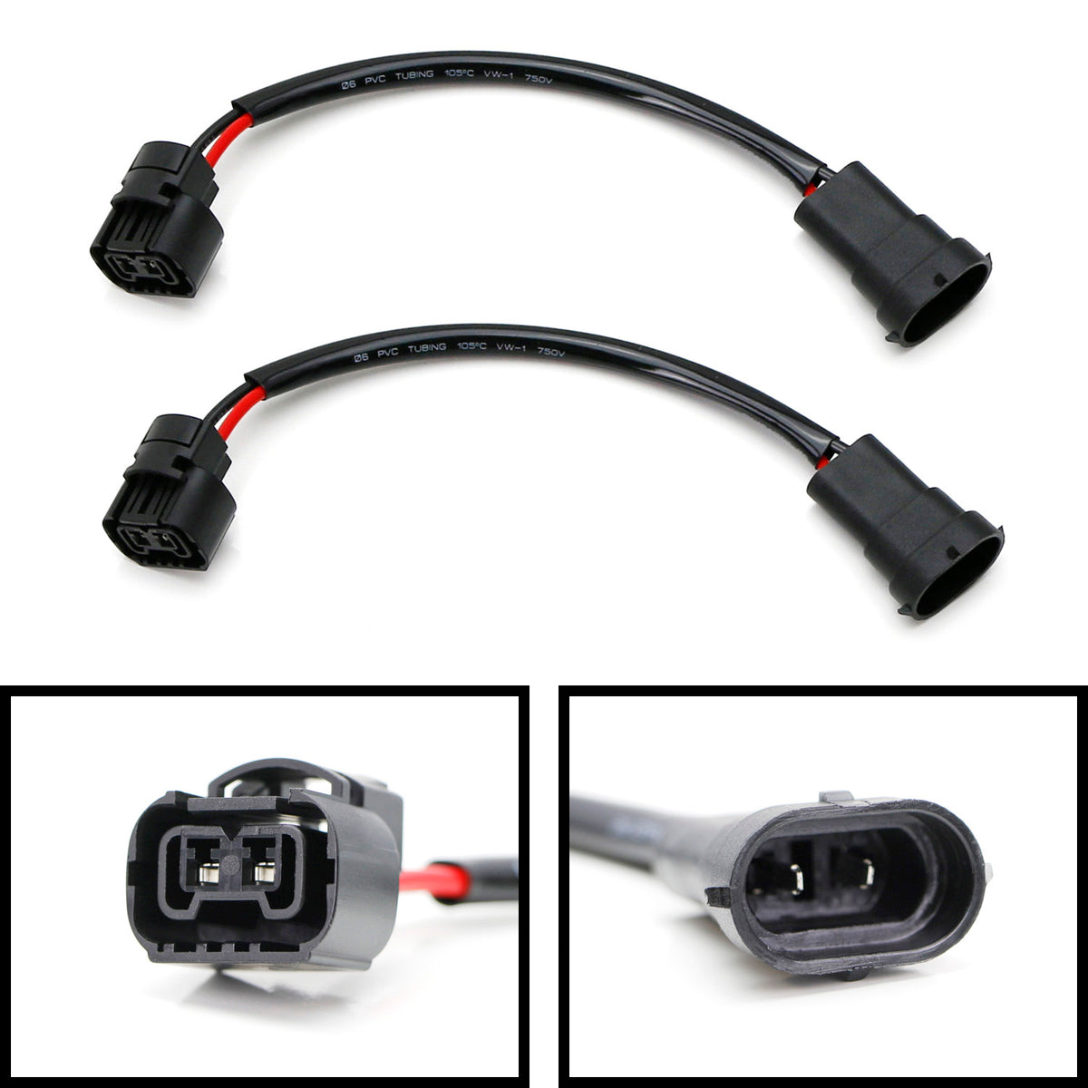 H11 H8 To 5202 2504 Pigtail Sockets Wires For Fog Lamps Retrofit or Co ...