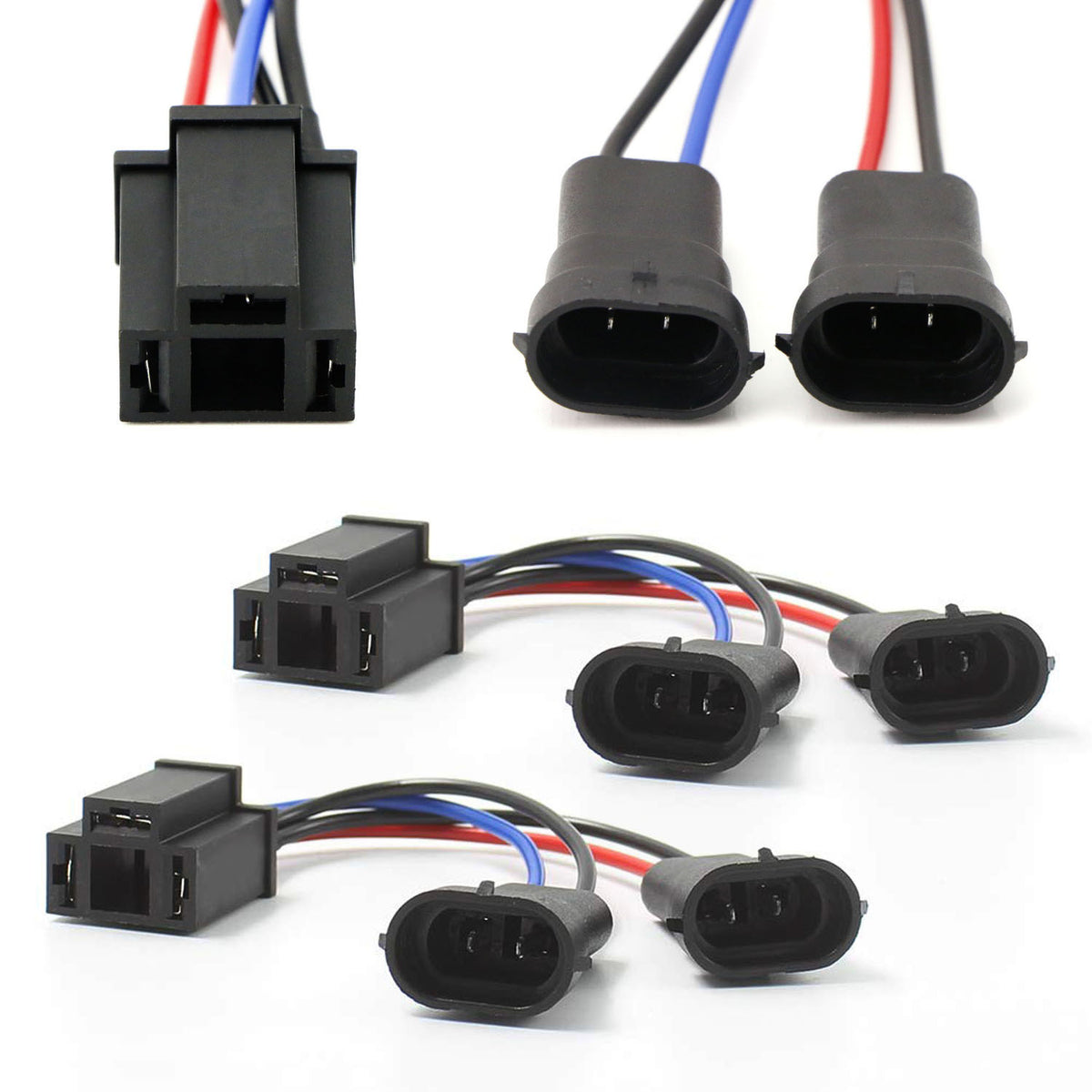 Y-Splitter H9/H11 to H4 Conversion Wire Harness Adapters For Harley Da ...