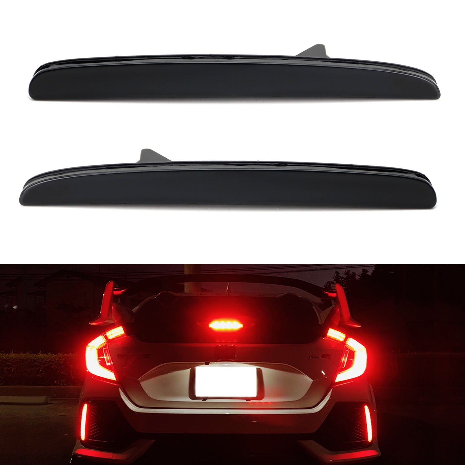 Smoked Lens 24-LED Bumper Reflector Light Kit For Civic Hatchback, SI ...