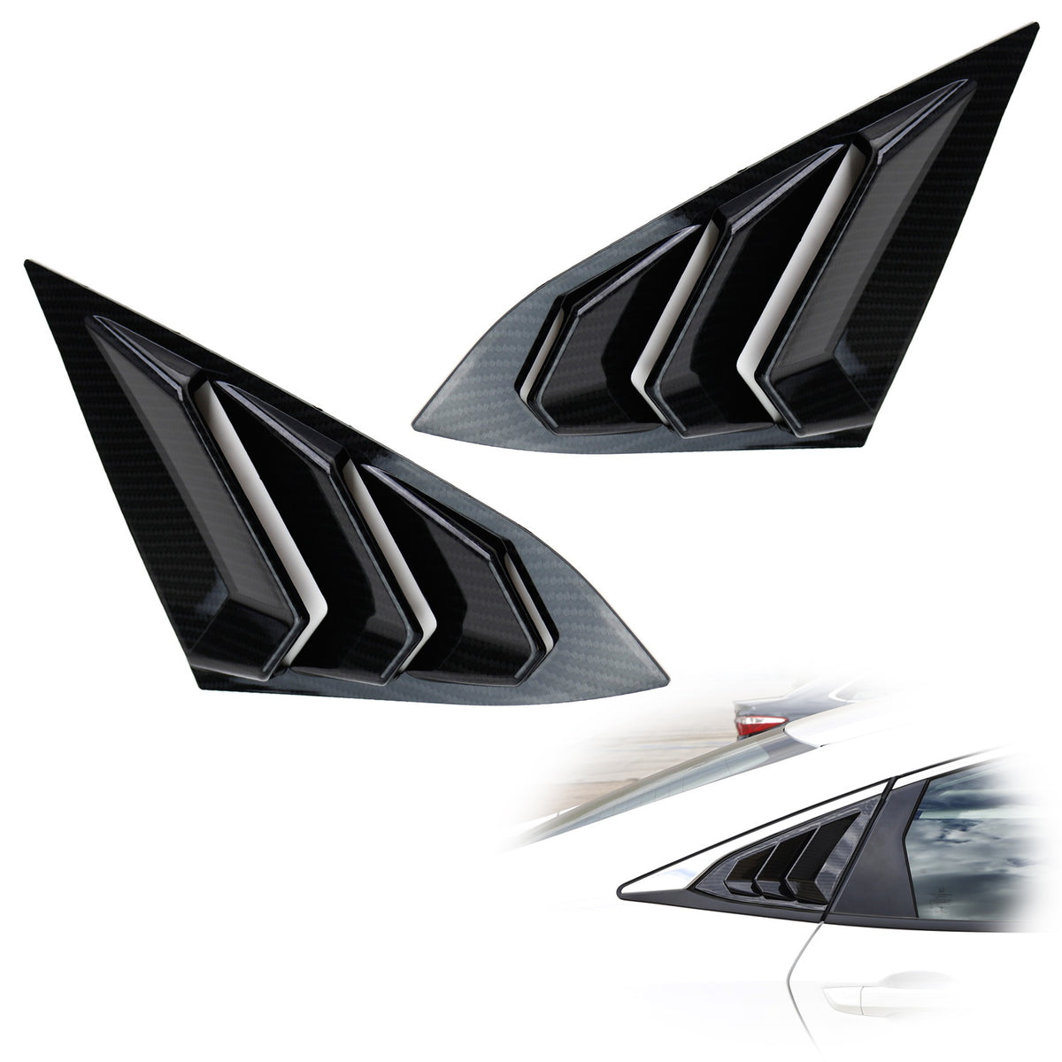Carbon Fiber Racing Rear Side Window Scoop Air Vent/Louver For 16-21 C ...