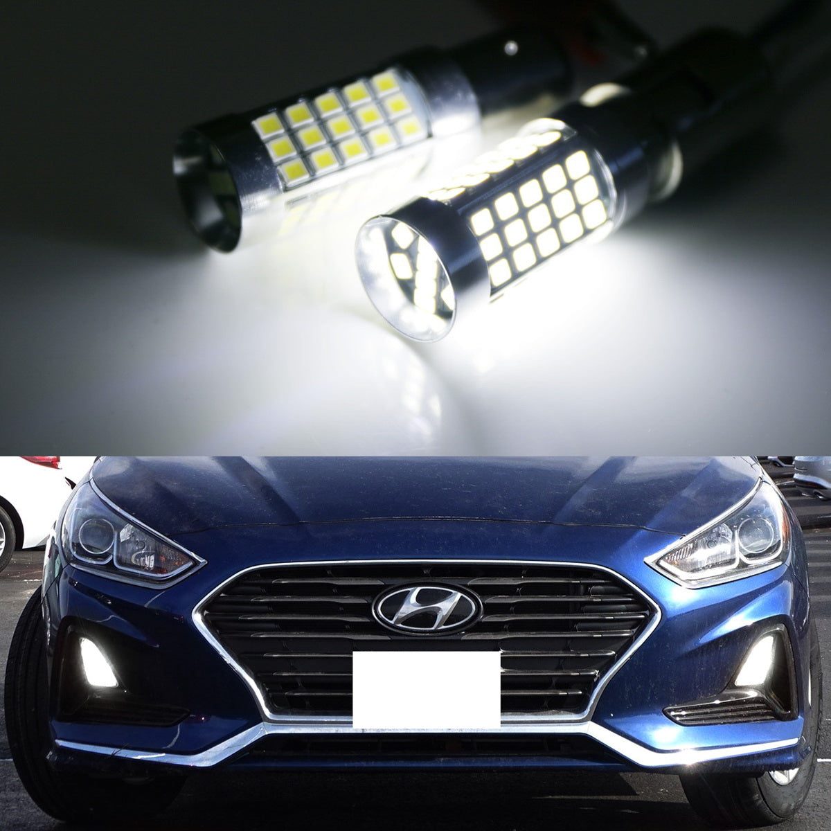 6000K White CAN-bus LED Daytime Running DRL Bulb For 18-19 Hyundai Son ...