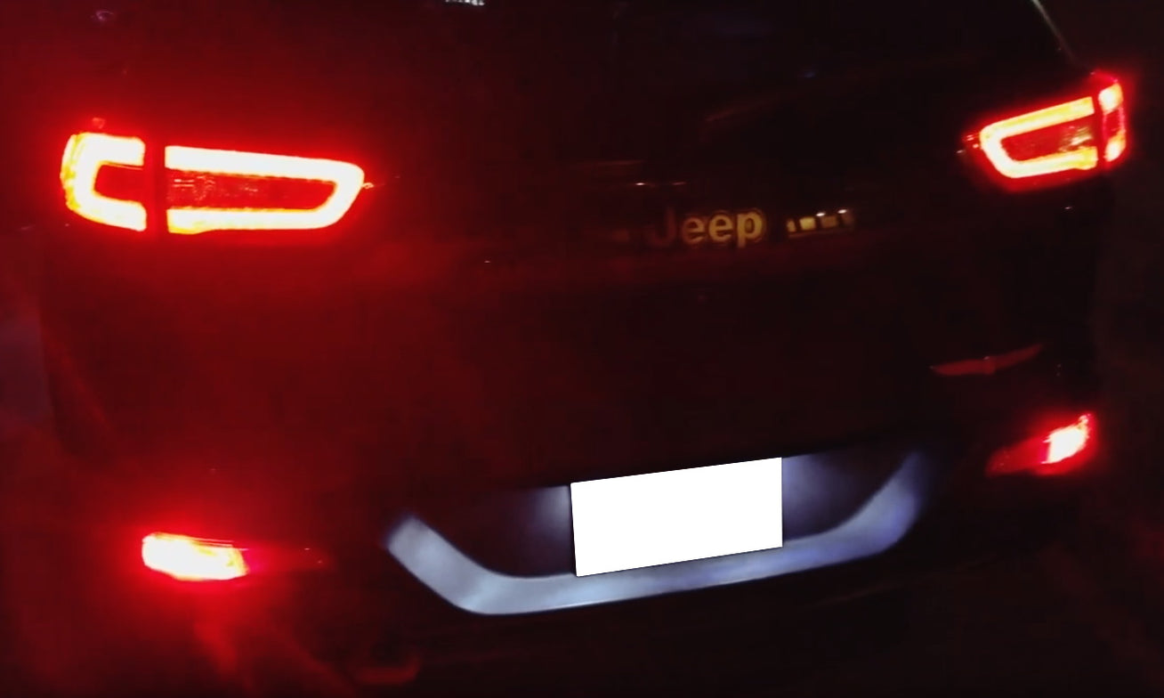 LED Rear Bumper Reflector Rear Fog Light Kit w/Red LED Bulbs For 14-18 ...