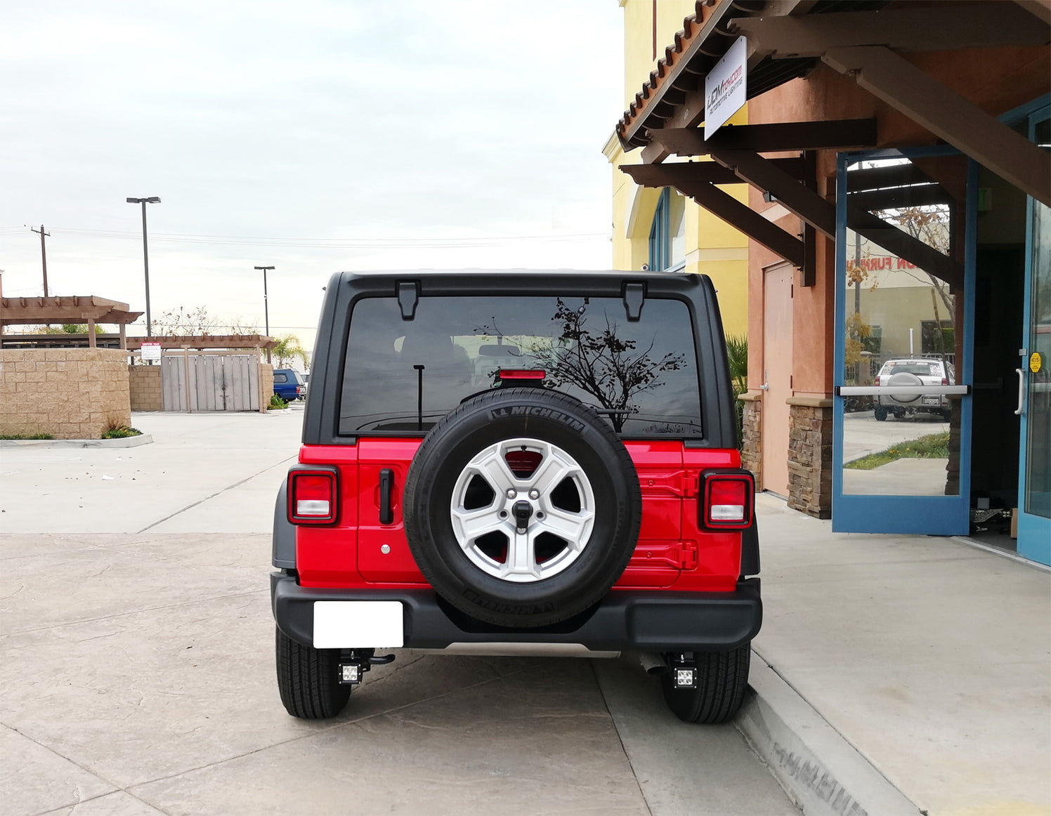 Dual 20W 2x2 LED Pod Light w/Rear Bumper Mount, Wire For 18-up Jeep Wr ...