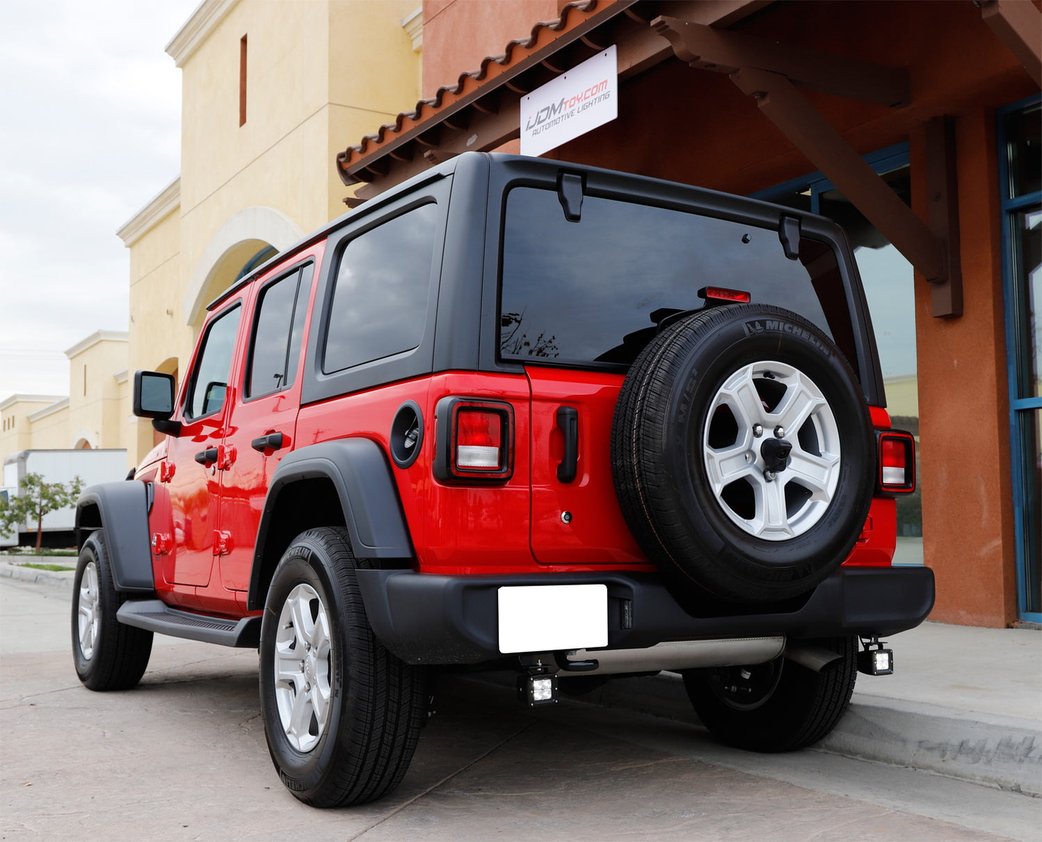 Dual 20W 2x2 LED Pod Light w/Rear Bumper Mount, Wire For 18-up Jeep Wr ...