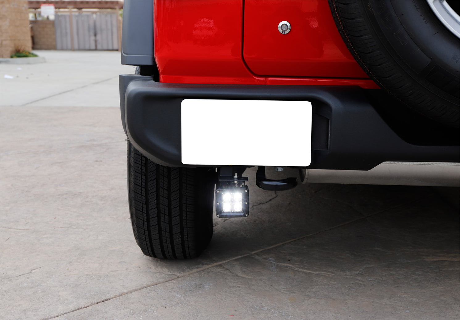 Dual 20W 2x2 LED Pod Light w/Rear Bumper Mount, Wire For 18-up Jeep Wr ...