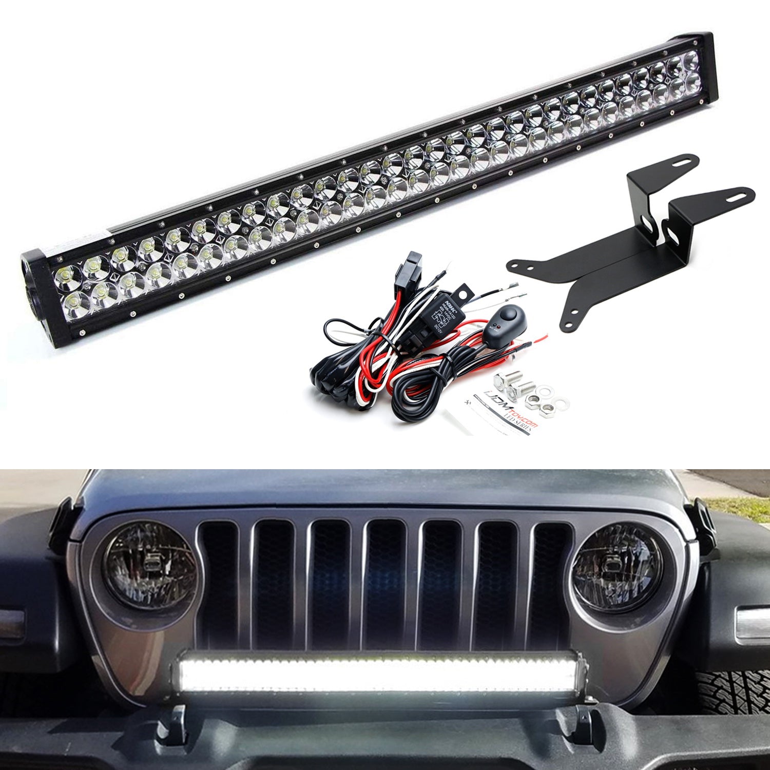 Front Bumper Mount LightBar For 18-up Jeep Wrangler, 20-up Gladiator ...
