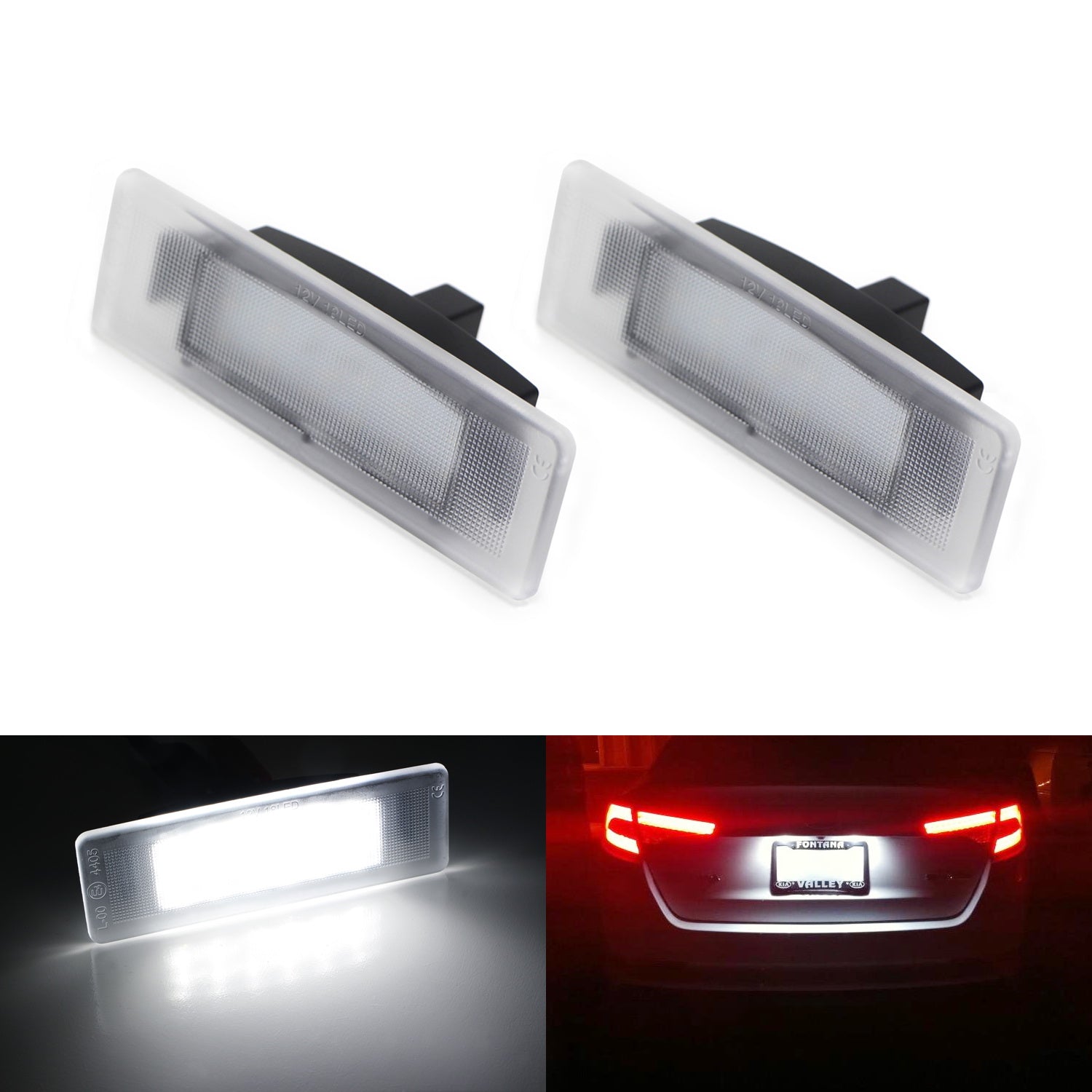 White CAN-bus LED License Plate Lights Assy For Kia Optima K5, Hyundai ...