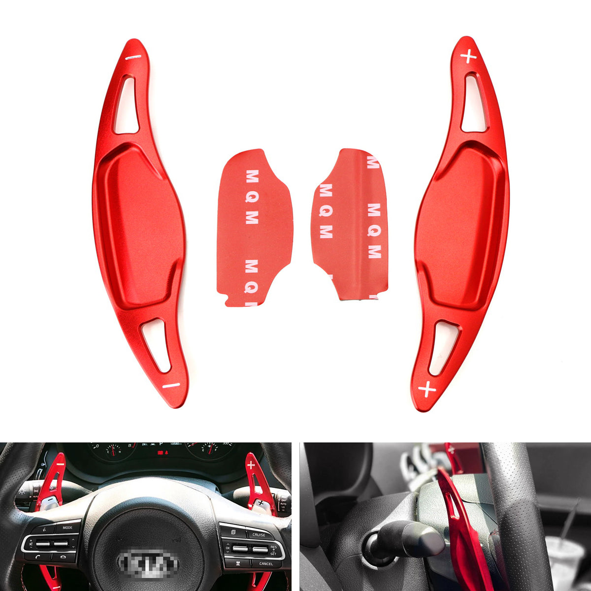 Red Aluminum Steering Wheel Paddle Shifter Extension For 18-up Kia Sti ...