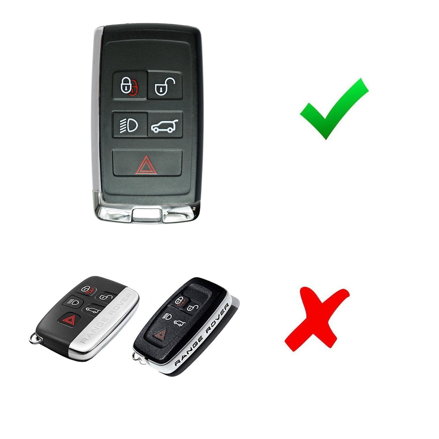 Carbon Fiber Black Key Fob Case For 18-up Range Rover/Sport Defender D ...