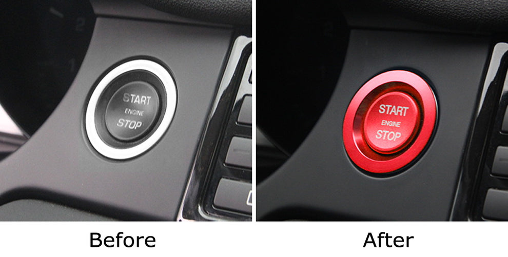 Red Keyless Engine Push Start Button w/ Ring For Land Rover or Jaguar ...