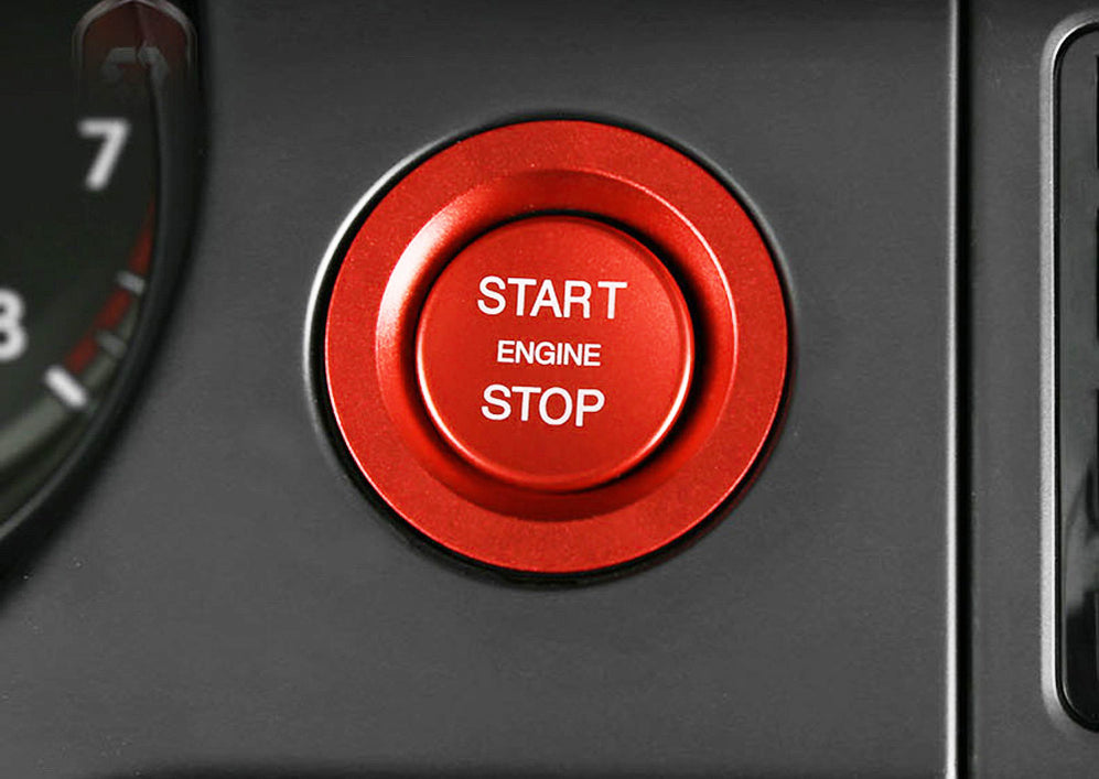 Red Keyless Engine Push Start Button w/ Ring For Land Rover or Jaguar ...