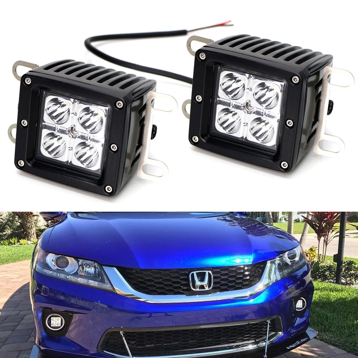 Xenon White 3-Inch 20W CREE LED Cubic Pod Lights w/Stainless Steel Sid ...