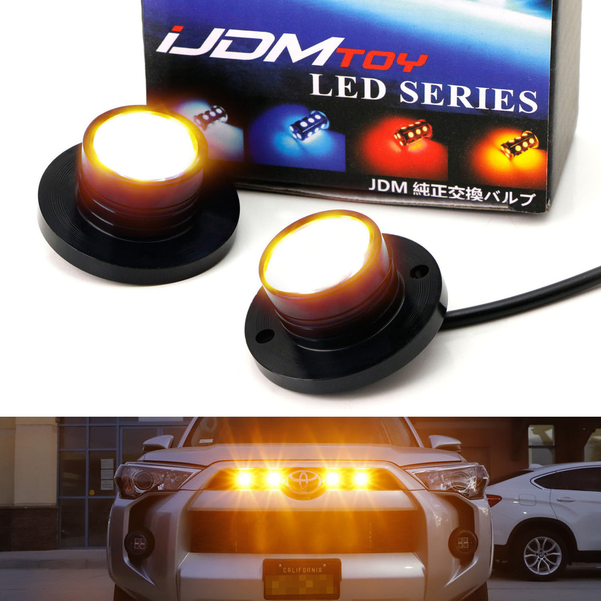(2) High Power 12-LED Surface Flush Mount Strobe Flash Side Marker Lig ...