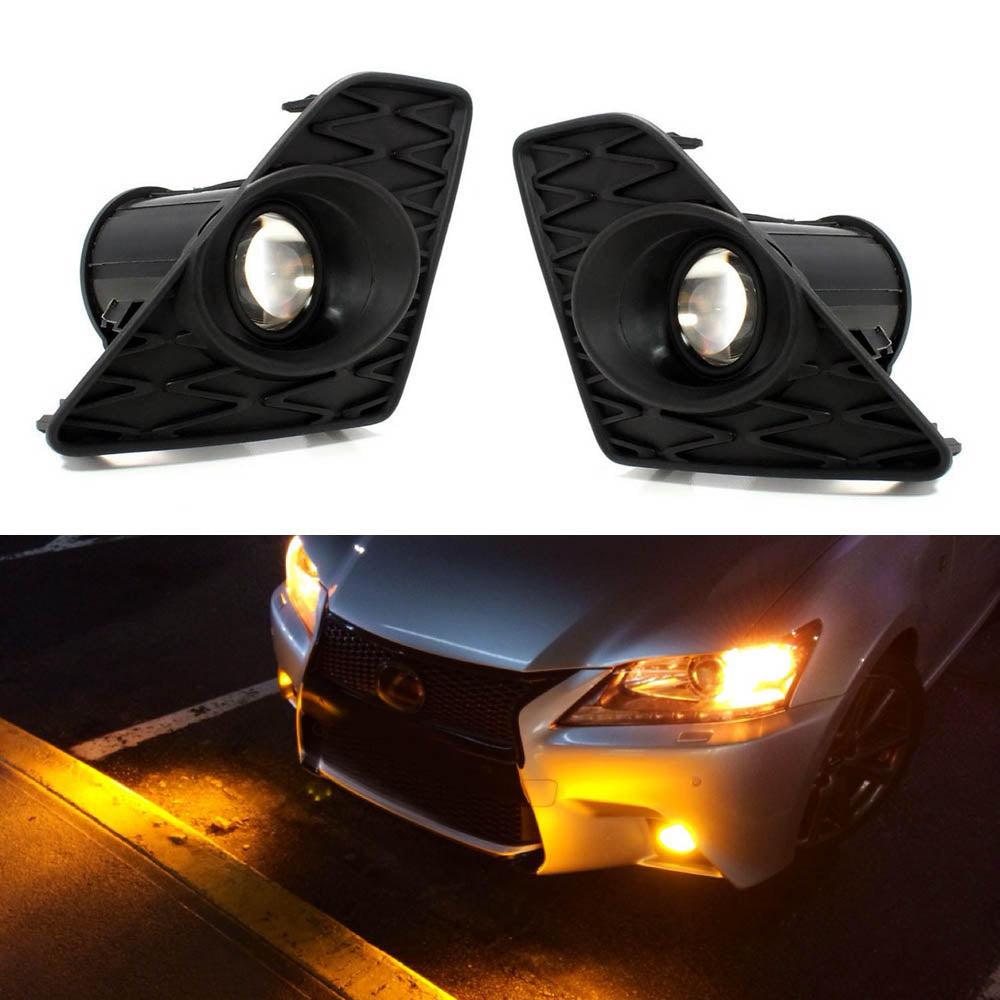 3000K Yellow JDM LED Fog Light Assembly Kit For 13-15 GS350 GS460 F-Sp ...
