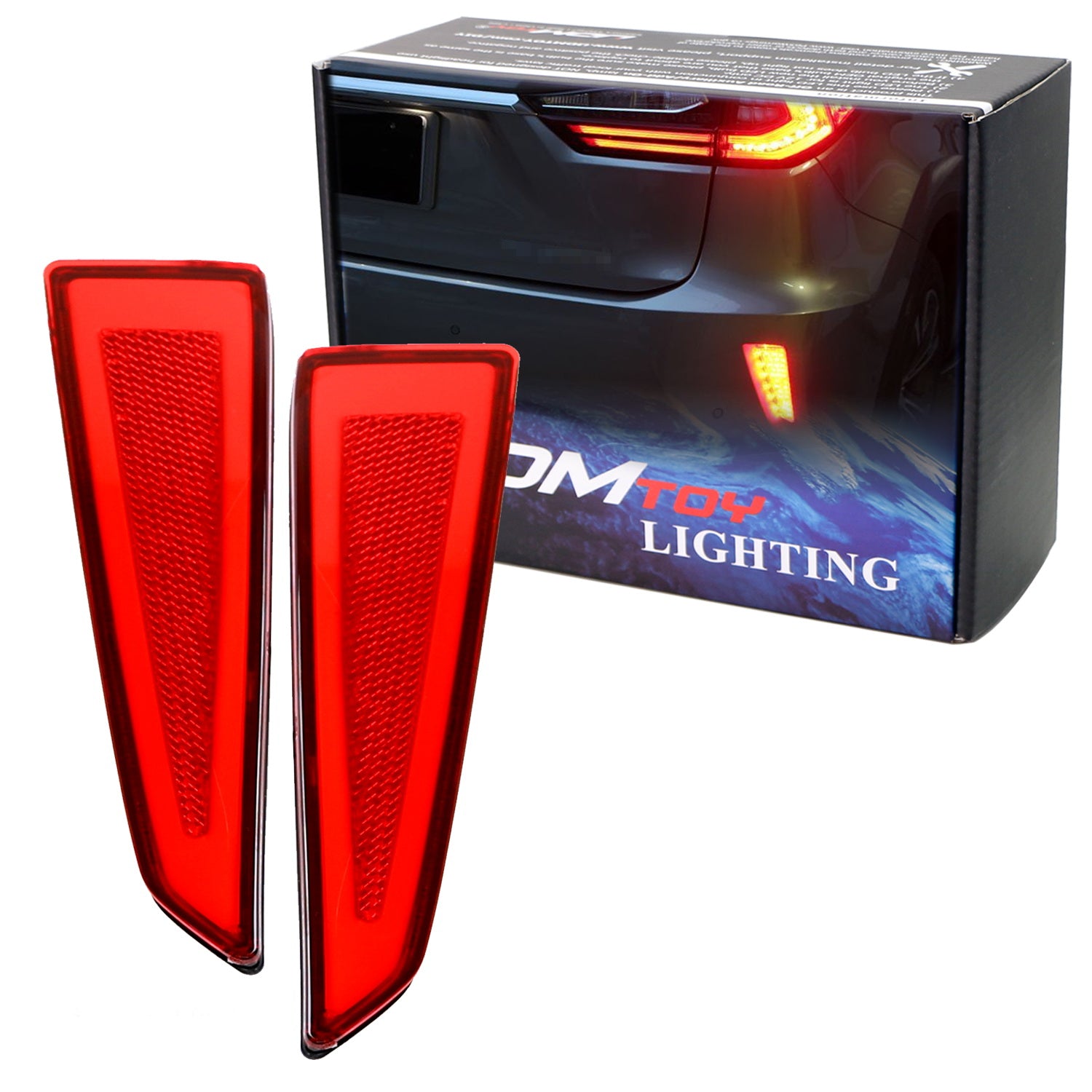 Red Lens Full LED Rear Bumper Reflector Lights For Lexus 2015-2019 RX3 ...