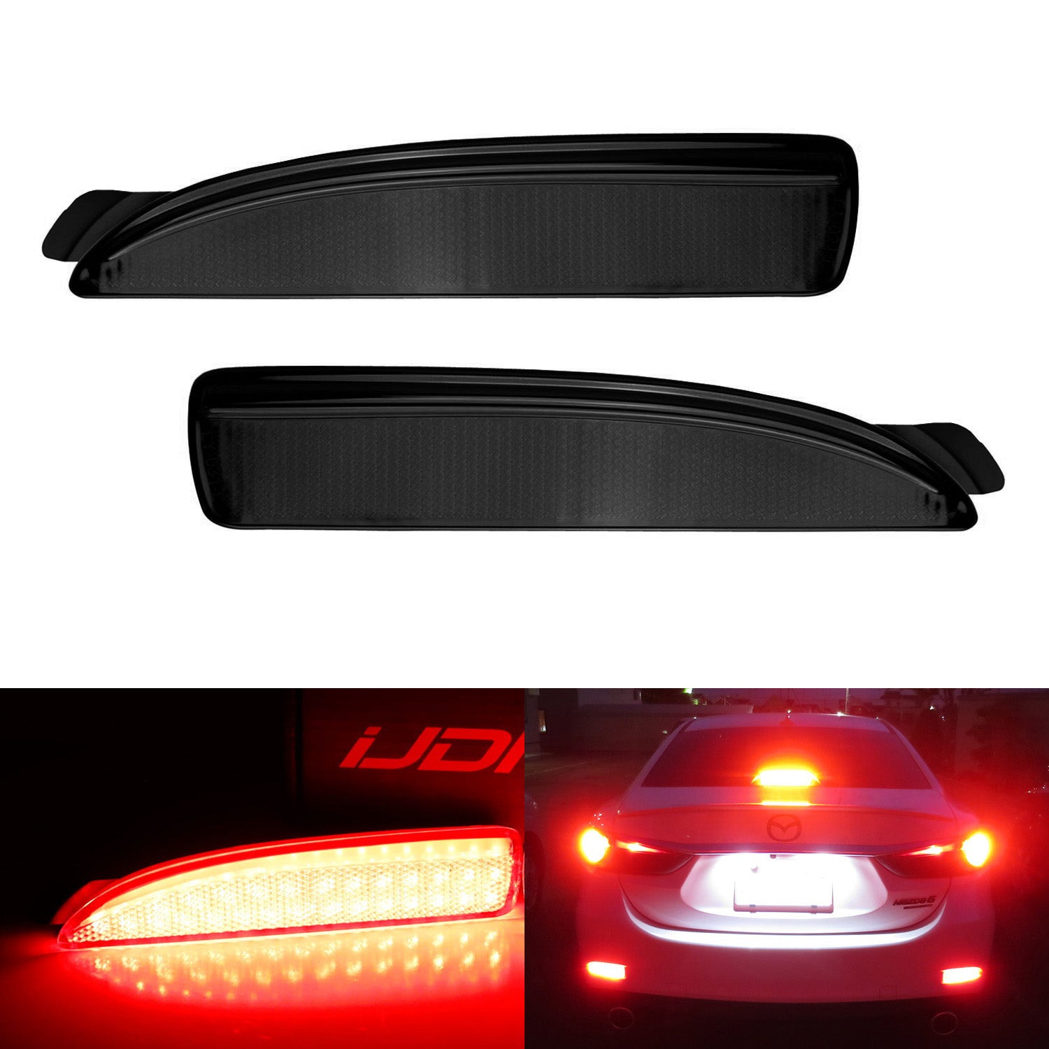 Smoked Lens 90-SMD LED Bumper Reflector Marker Tail/Brake Lights For M ...
