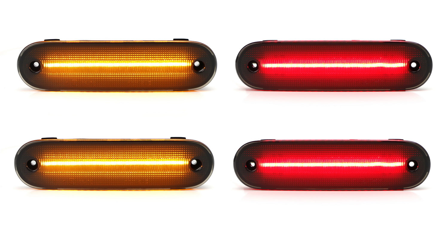 Smoked Lens Amber/Red Full LED Side Marker Light Kit For 90-05 Mazda M ...