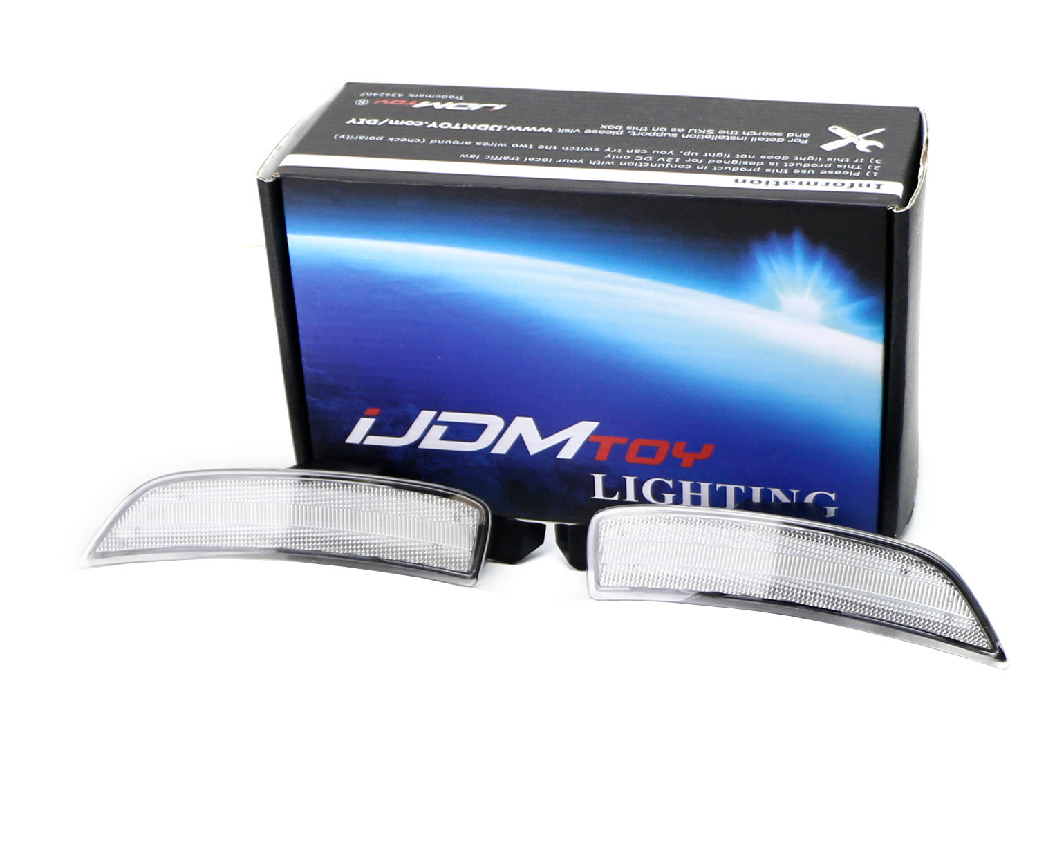 JDM Clear Lens Amber Full LED Front Side Marker Lights For 16+ Mazda M ...