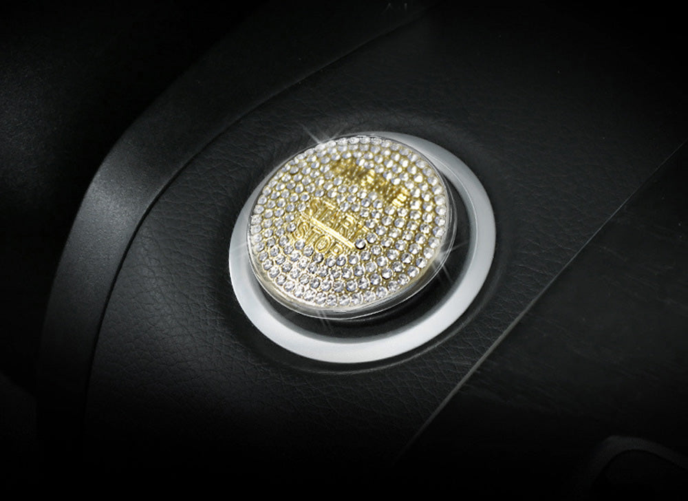 Gold Crystal Keyless Engine Start/Stop Push Start Button Cover Cap For ...