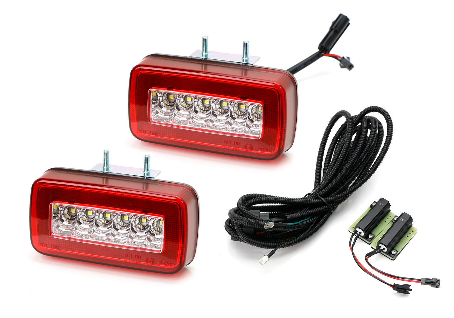 Red Lens Full LED Rear Foglight, Backup Reverse Lamps For Mercedes W46 ...